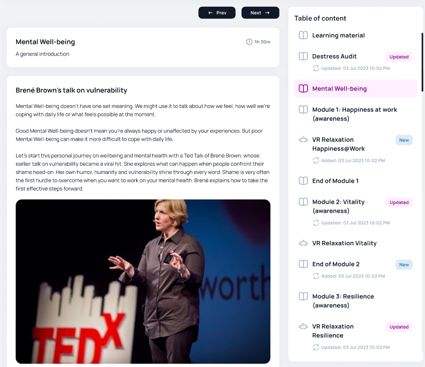 Platform - Mental Well-being